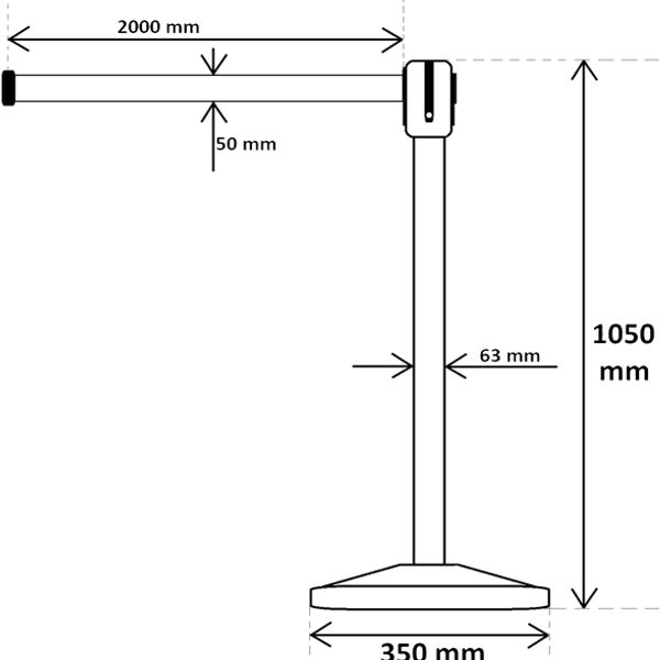 Stainless Still Queue Manager With Retractable Belt | AMCI
